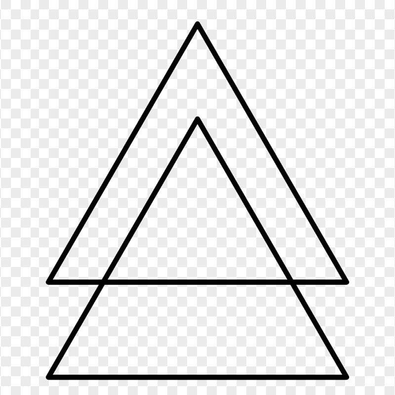 Black Double Outline Triangle PNG | Citypng