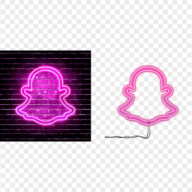 HD Snapchat Pink Neon Glowing Logo PNG | Citypng