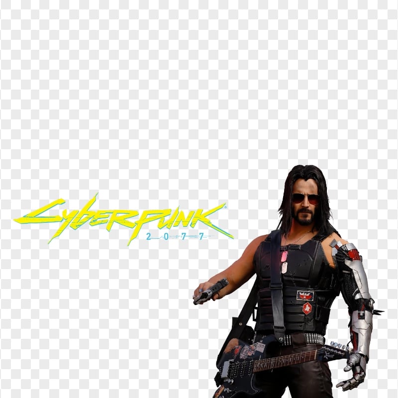 HD Cyberpunk 2077 Johnny Silverhand Male Character With Logo PNG | Citypng