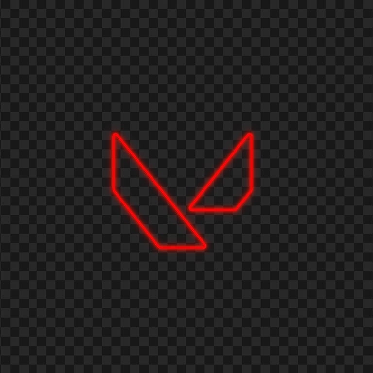 HD Valorant Red Neon Symbol Sign Logo PNG | Citypng
