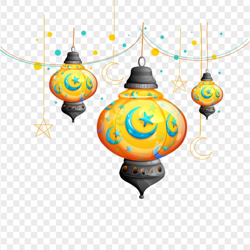 Creative Hanging Lanterns Cartoon Illustration | Citypng