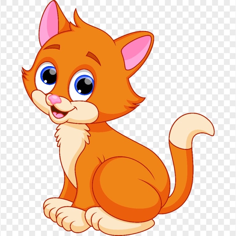 Cute Drawing Baby Cat Sitting HD Transparent Background | Citypng