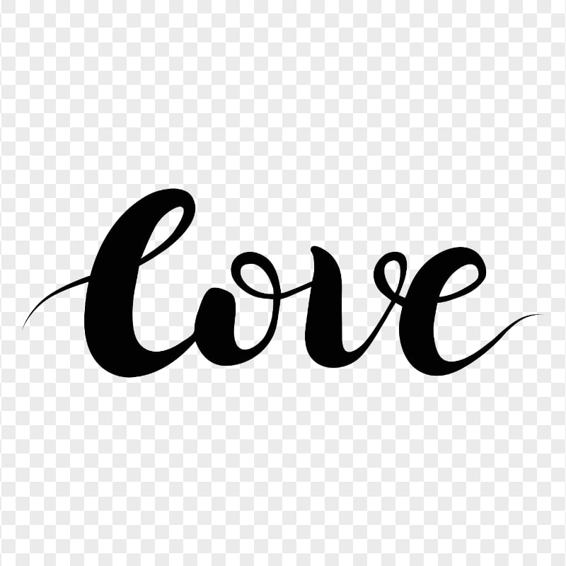 Love Black Text Word Typography HD PNG | Citypng