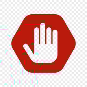 HD Red Stop Hand Print Sign PNG | Citypng