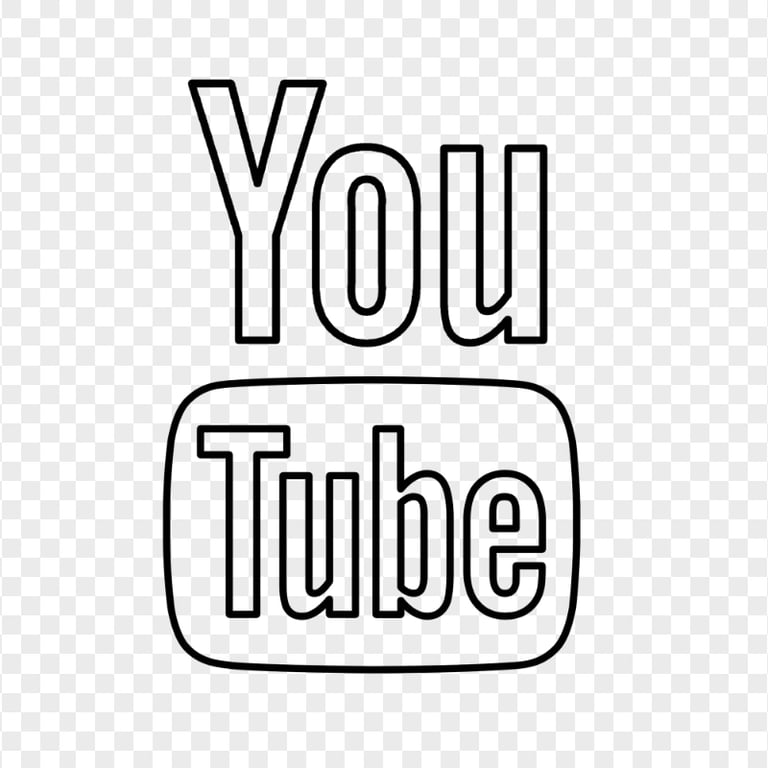 HD Black Vertical Outline Youtube YT Logo Icon PNG | Citypng