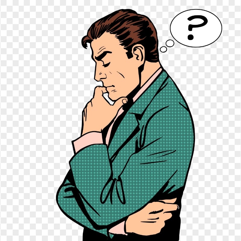 Comic Pop Art Man Question Mark Bubble PNG | Citypng