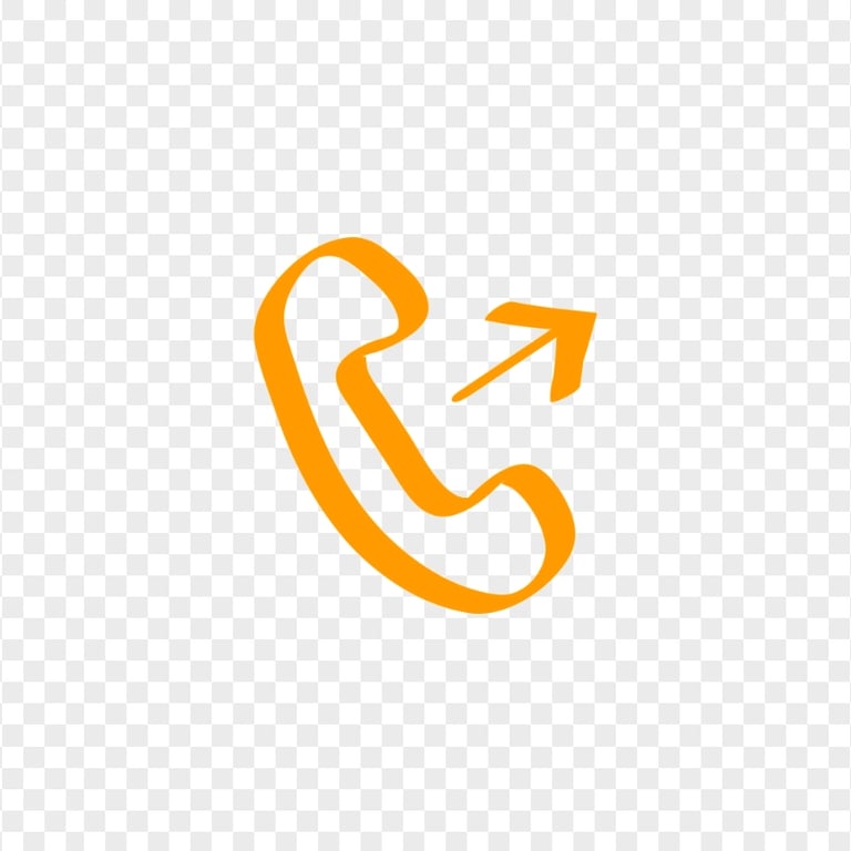 HD Orange Hand Draw Call Phone Icon Transparent PNG | Citypng