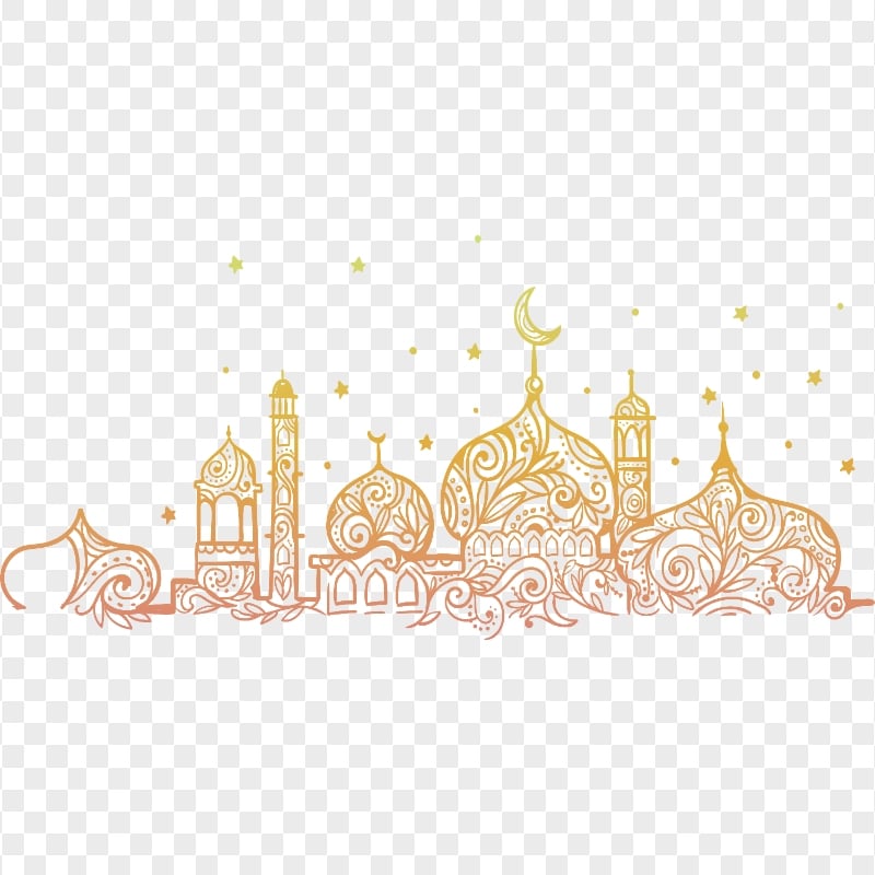 Gold Illustration Ramadan Islamic Mosque Stars | Citypng
