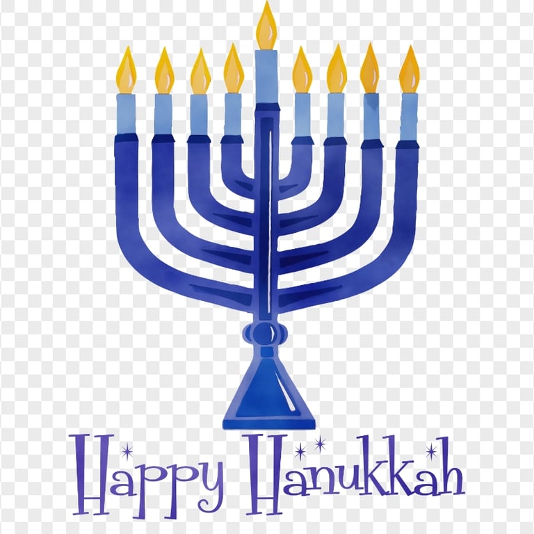 HD Happy Hanukkah Candles Blue Logo PNG | Citypng