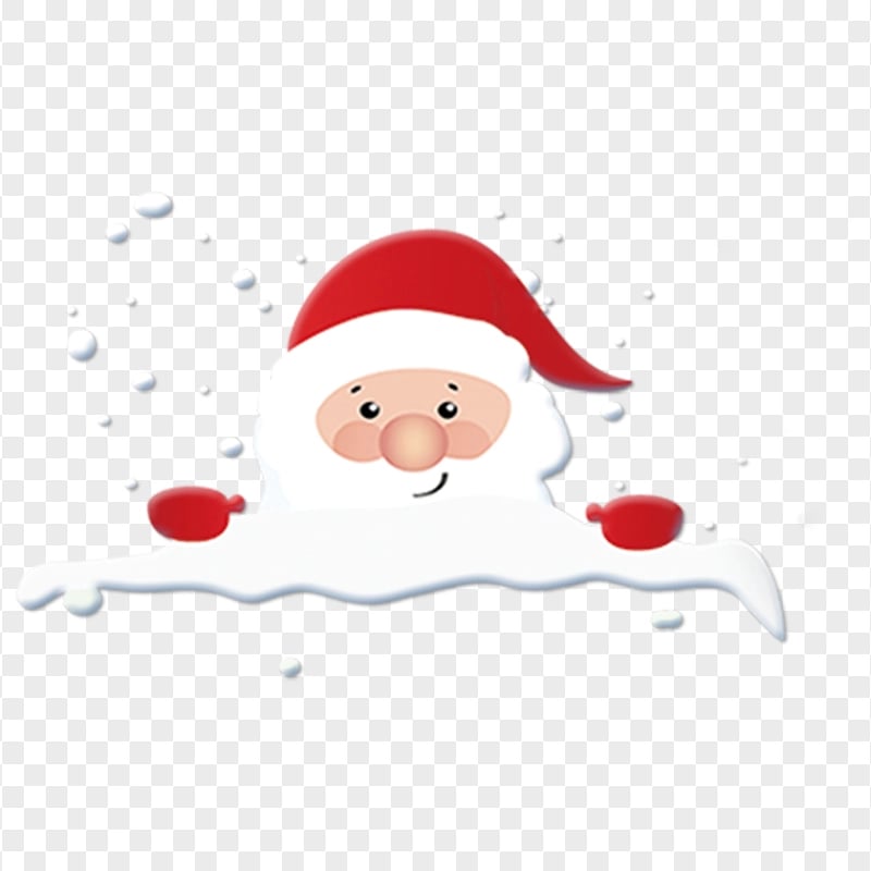 Xmas Santa Claus Cartoon & Snow Illustration FREE PNG | Citypng