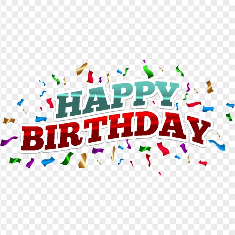 HD Happy Birthday Text Logo Party Streamers PNG | Citypng