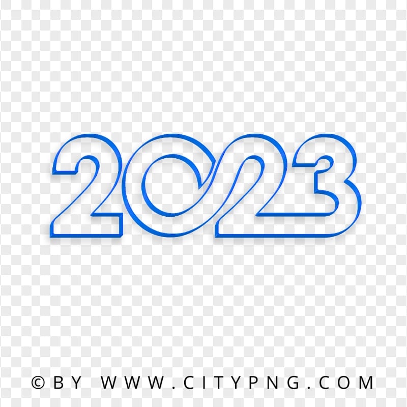 Creative Blue 2023 Text Logo Numbers FREE PNG | Citypng