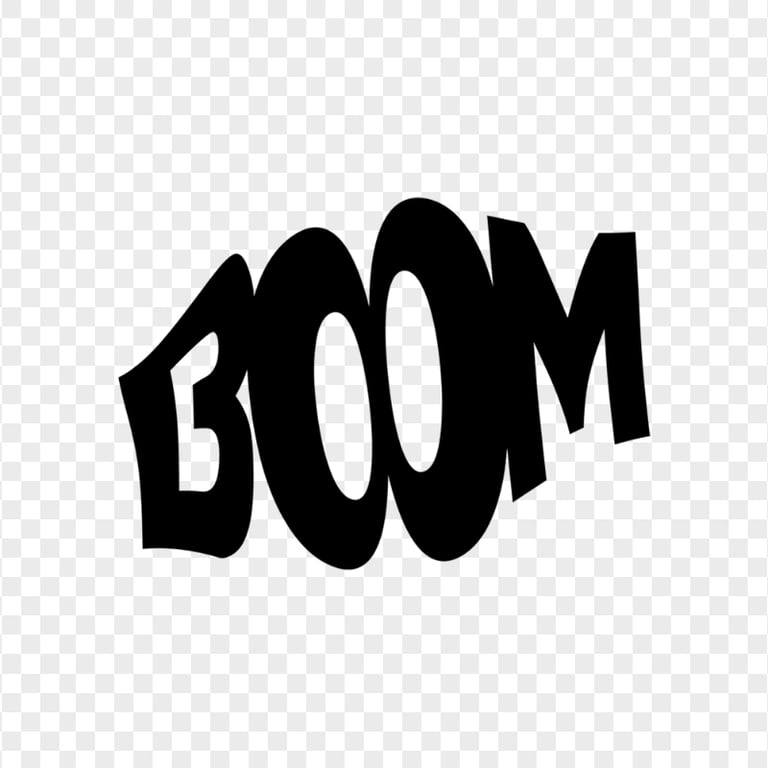 Black Boom Word Text PNG | Citypng