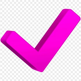 HD Tick Check Correct True Done Mark 3D Pink Icon PNG | Citypng