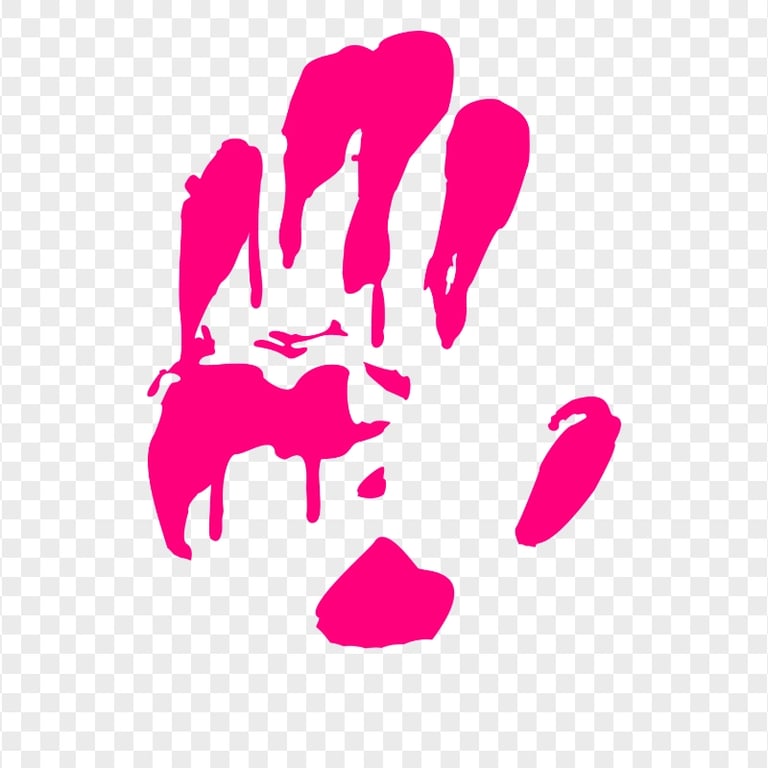 HD Pink Hand Print Silhouette Clipart PNG | Citypng