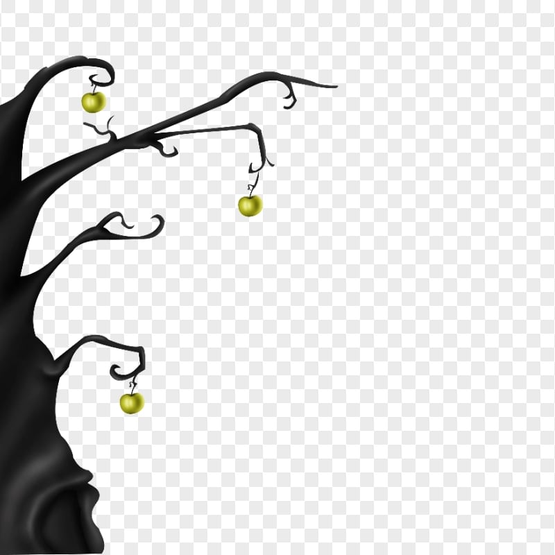 HD Scary Halloween Apples Tree Illustration PNG | Citypng