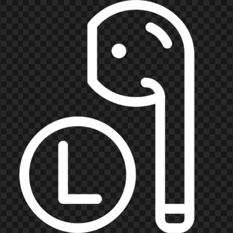 Left Ear Apple Airpods Outline White Icon | Citypng
