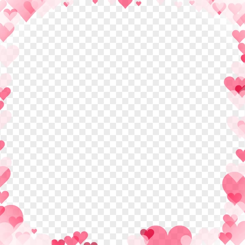 Valentine Romantic Pink Hearts Frame PNG Image | Citypng