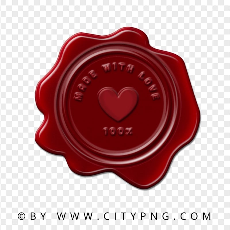 HD Made With Love Red Seal Stamp PNG | Citypng