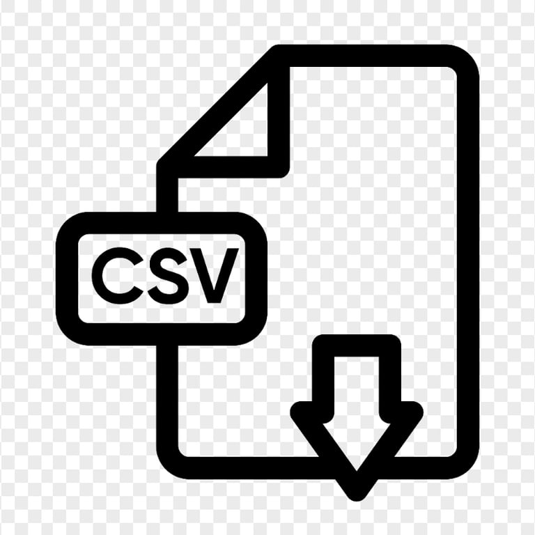White CSV File Download Icon PNG | Citypng