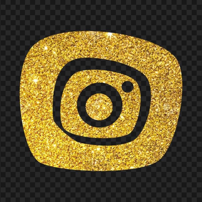 Glitter Gold Golden Instagram Clipart Icon | Citypng