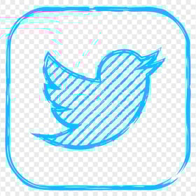 HD Twitter Bird Scribble Sketch Logo Icon PNG | Citypng