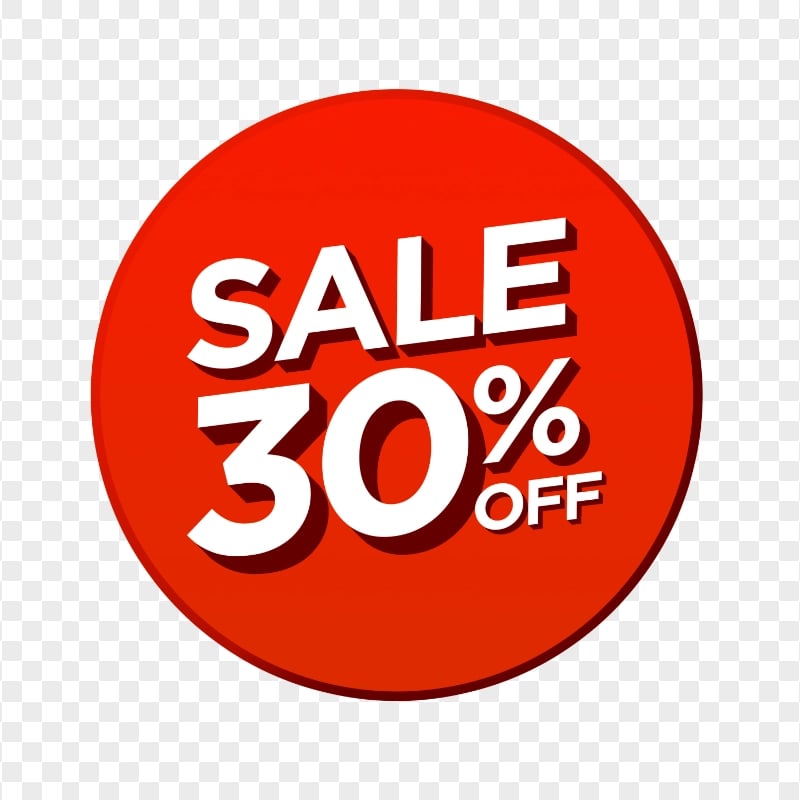 HD Discount 30% Percent Off Sale Red Badge PNG | Citypng