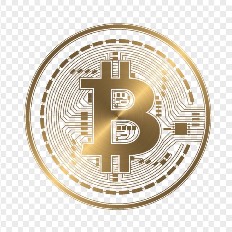HD Golden Bitcoin Crypto Blockchain Coin Icon PNG | Citypng