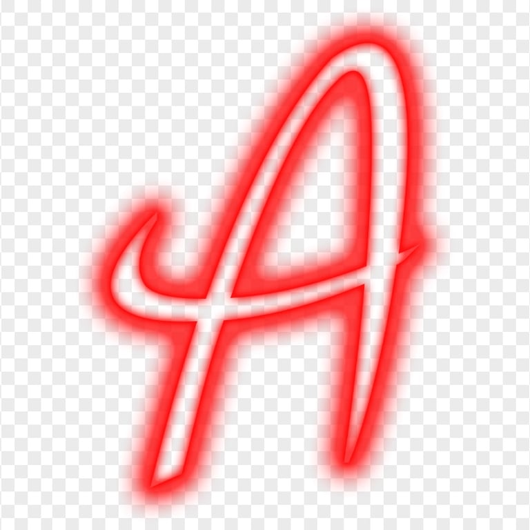 HD A Letter Alphabet Text Outline Red Neon PNG | Citypng