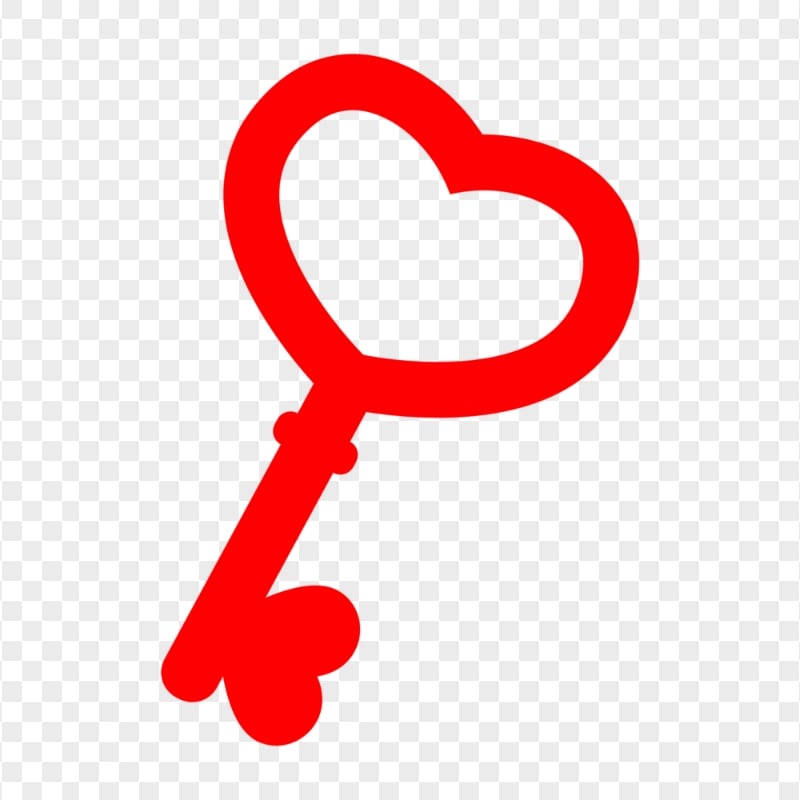 Red Heart Key Sign Icon Transparent Background | Citypng
