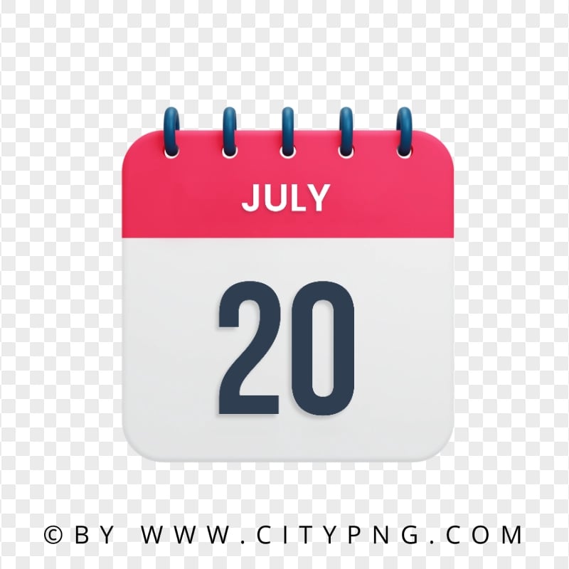 20th July Date Icon Calendar HD Transparent Background | Citypng