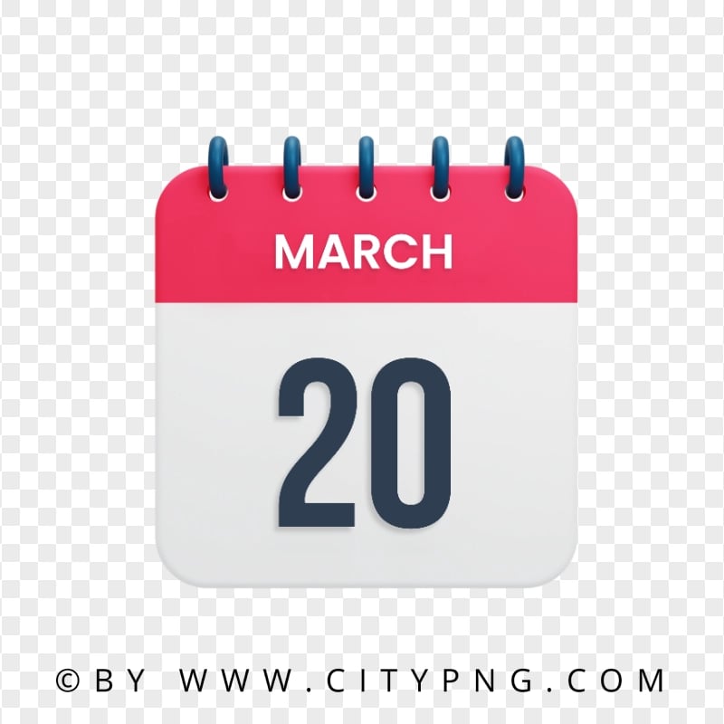 20th March Date Vector Calendar Icon HD Transparent PNG | Citypng