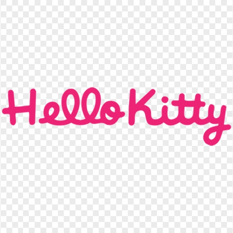 Pink Hello Kitty Font Logo HD Transparent Background | Citypng