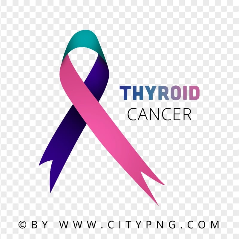 Thyroid Cancer Ribbon Logo Sign HD PNG | Citypng