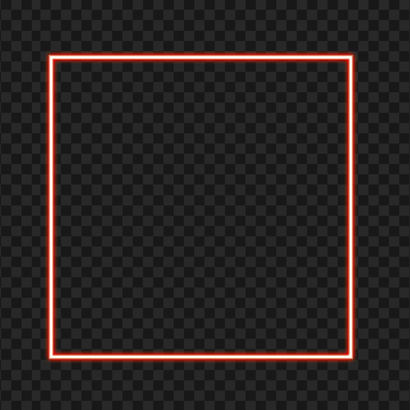 HD Red Square Neon Border Frame PNG | Citypng