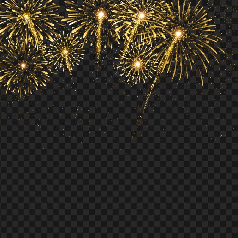 HD Gold Yellow Celebration Sparkle Fireworks PNG | Citypng