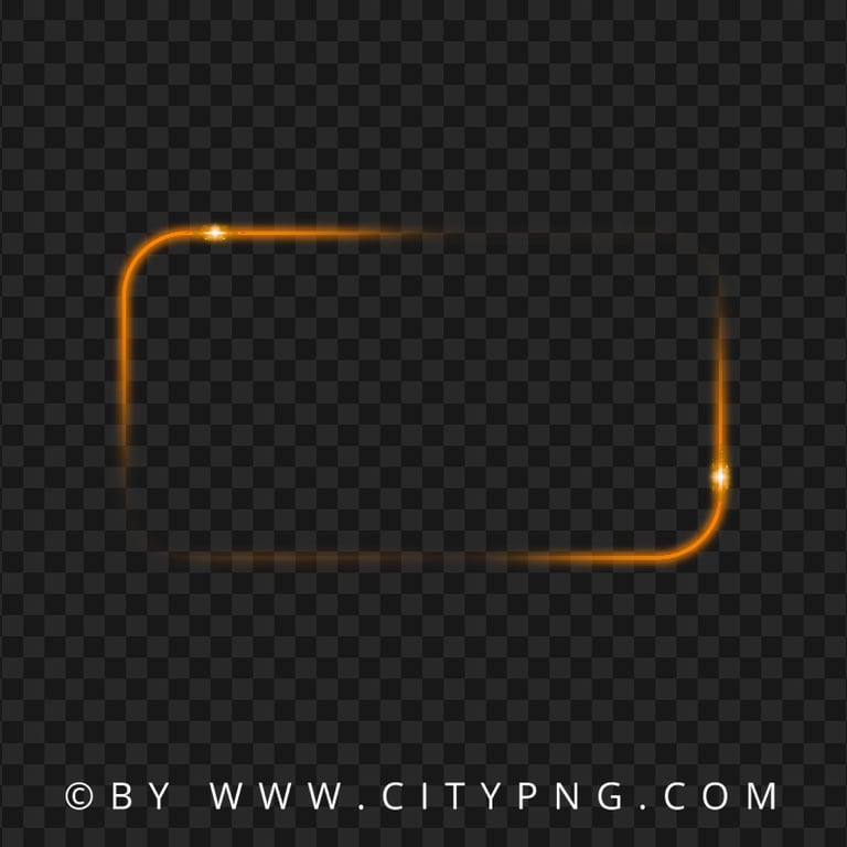 Glowing Creative Orange Neon Frame PNG | Citypng