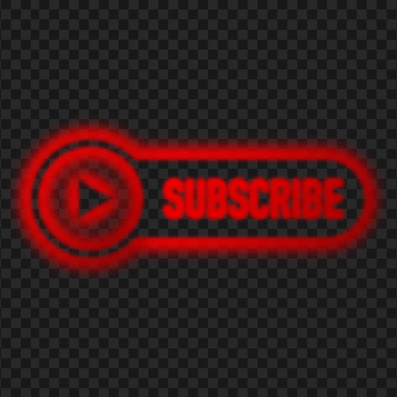HD Youtube Red Neon Subscribe Button Logo PNG | Citypng