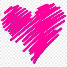 HD Pink Lines Sketch Heart PNG | Citypng