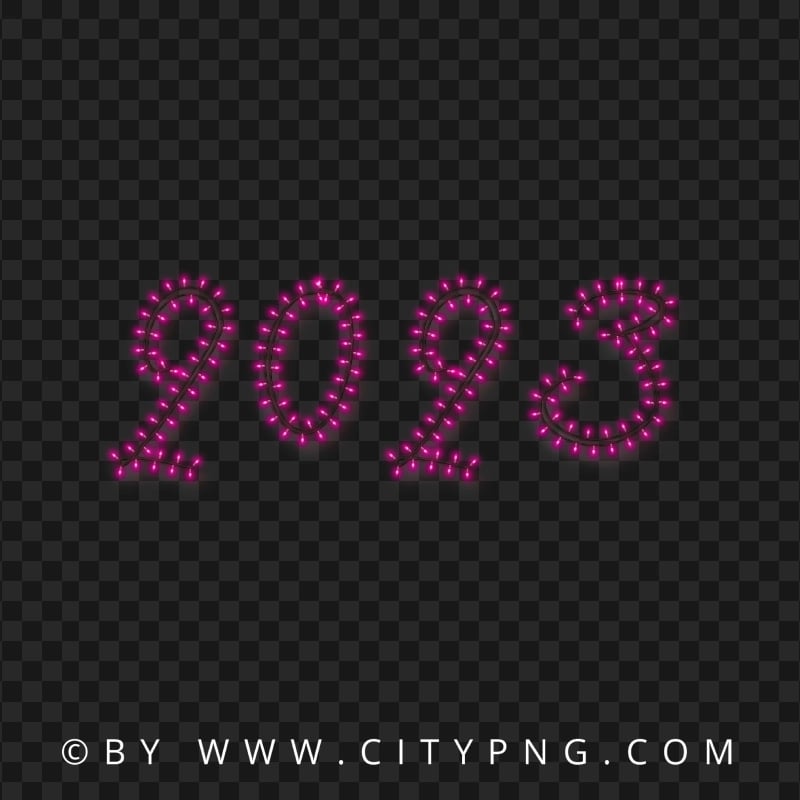 2023 Glowing Light Pink Text New Year HD PNG | Citypng