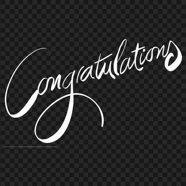 Download Congratulations White Text Word Calligraphy PNG | Citypng