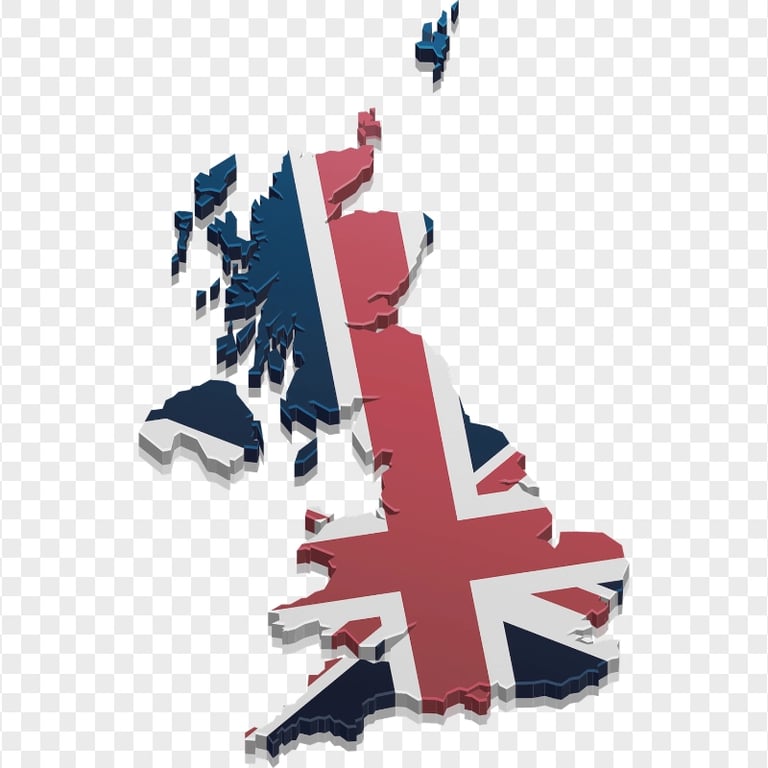 Download HD Britain United Kingdom 3D Map Flag PNG | Citypng