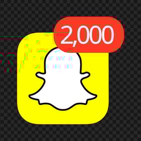 Snapchat Square App Icon With 200 Notifications PNG | Citypng