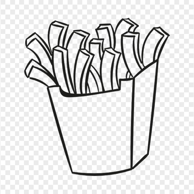 Fries Clipart Black And White