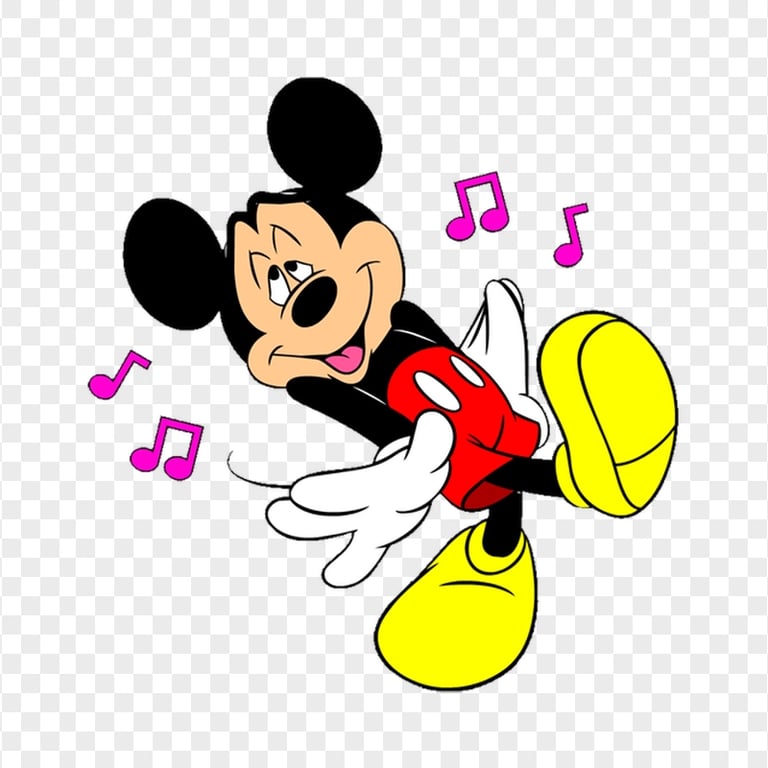 Mickey Mouse Listening To Music PNG Image | Citypng