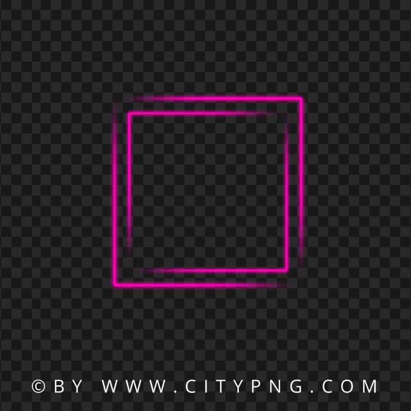 Neon Pink Square Double Frame Image PNG | Citypng