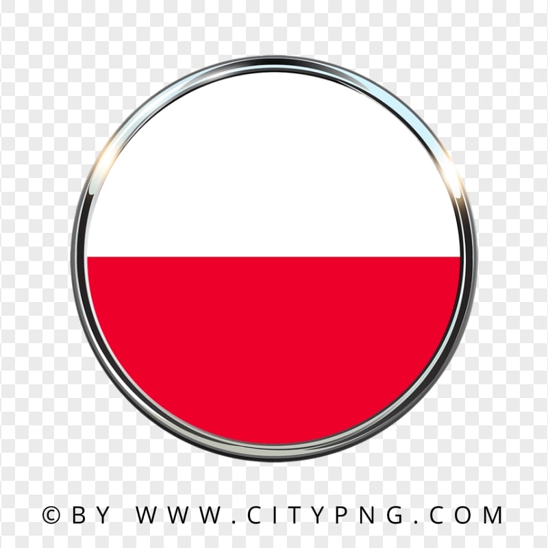 Poland Round Metal Framed Flag Icon HD PNG | Citypng