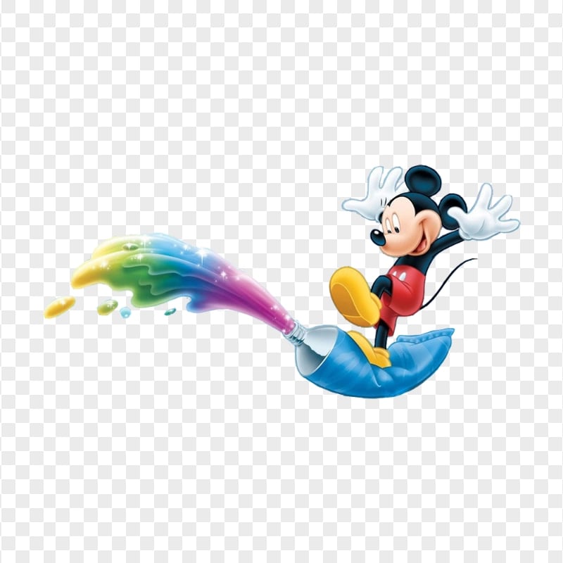 Mickey Mouse Jumping On Paint Bottle Image PNG | Citypng