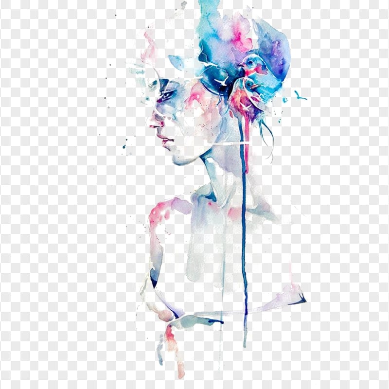 Watercolor Painting Woman Portrait Abstract Art | Citypng