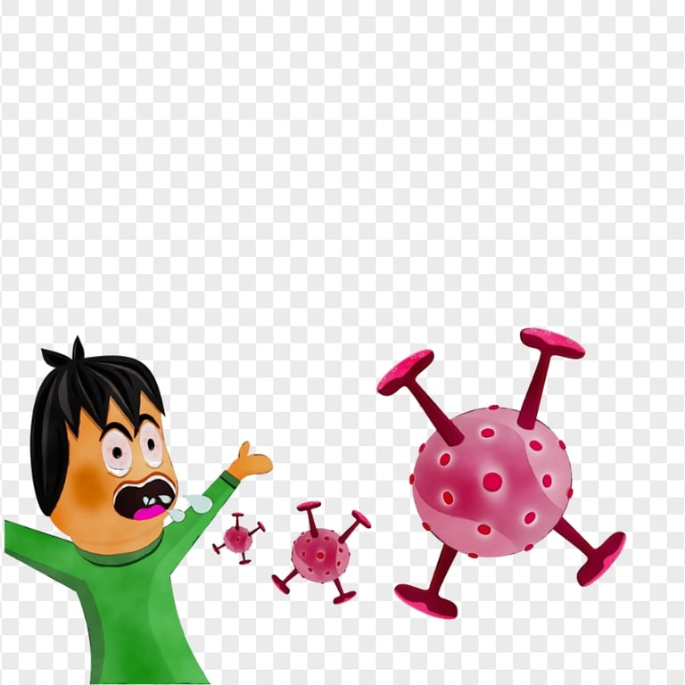 Kid Boy Cartoon Sick Coughing Sneezing Common Cold | Citypng